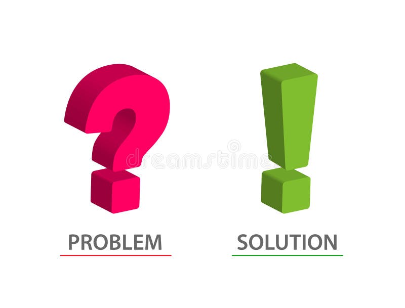 Large Question Mark and Exclamation Mark 3d. Problem and Solution Icon ...