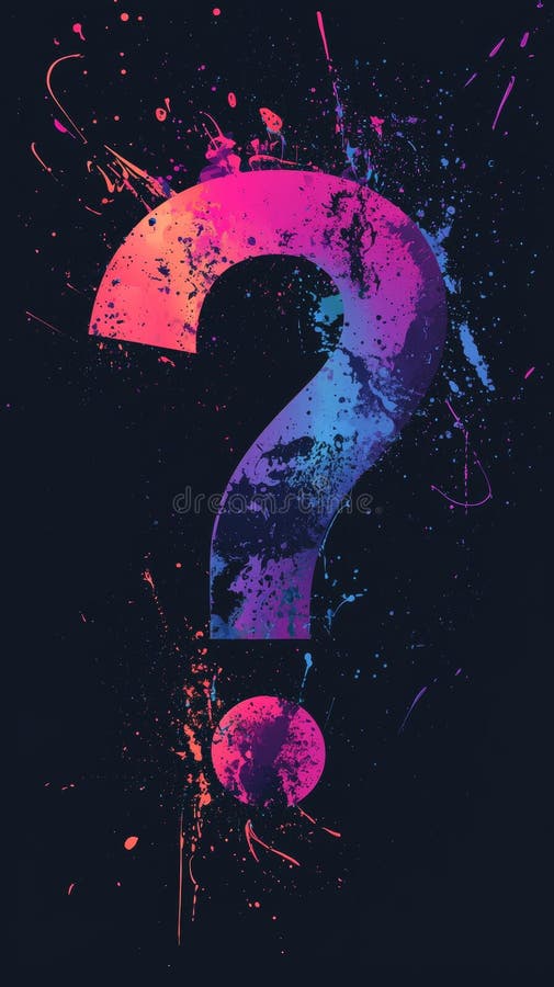 Large Question Mark with a Gradient of Pink, Purple and Blue Colors ...