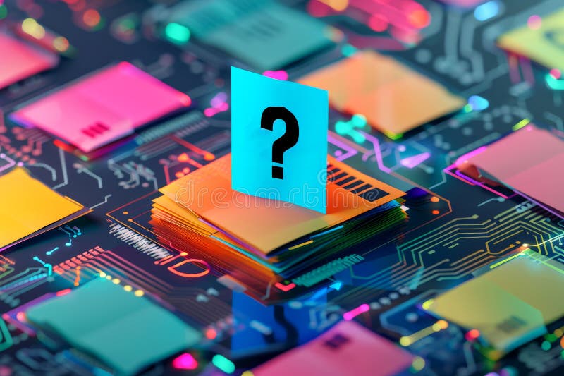 Large Question Mark on Sticky Note Concept of Indecision and ...