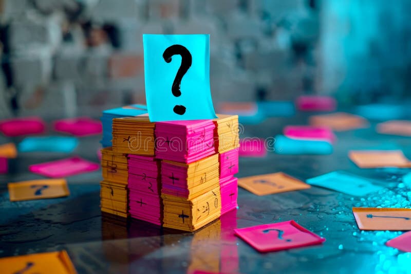 Large Question Mark on Sticky Note Concept of Indecision and ...