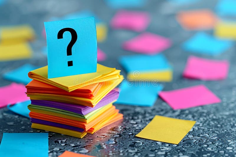 Large Question Mark on Sticky Note Concept of Indecision and ...