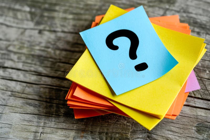 Large Question Mark on Sticky Note Concept of Indecision and ...
