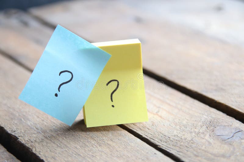 Question Marks on Cards on a Wooden Background Stock Photo - Image of ...