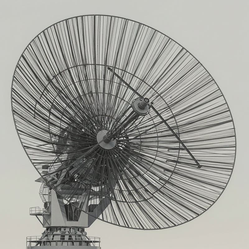 Large Radar Dish Featuring a Complex Array of Intersecting Metal Rods ...