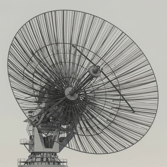 Large Radar Dish Featuring a Complex Array of Intersecting Metal Rods ...