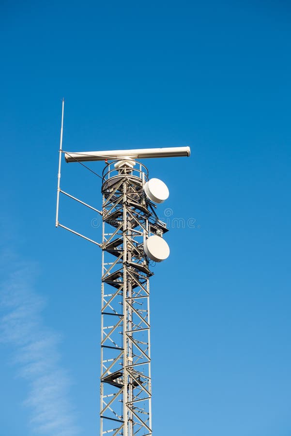Large radar mast stock photo. Image of copy, navigation - 97326914