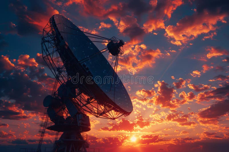 Large Radio Telescope Satellite Connection Tower Electronic Astronomy ...