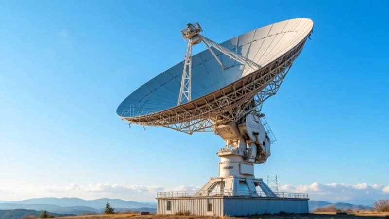 Large Radio Telescopes on the Background of the Daylight Sky Stock ...