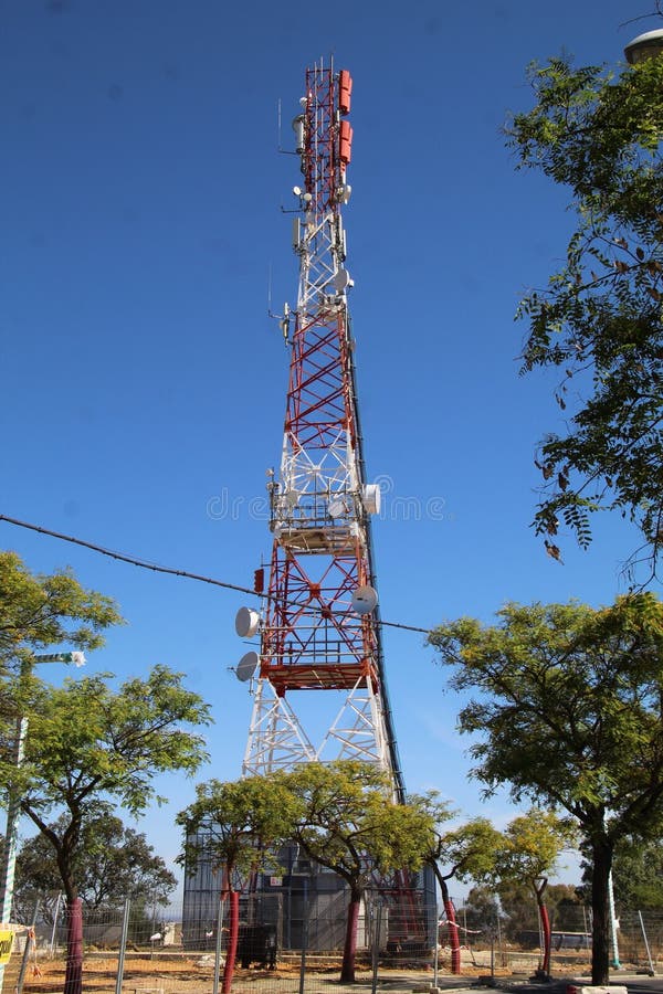 Large Radio/television Antenna with Satellite Dishes Stock Image ...