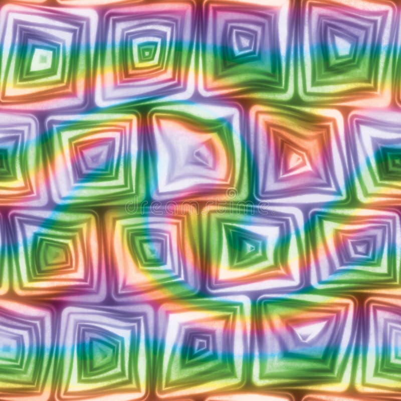 Large Rainbow Swirl Squiggly Swirly Spiral Squares Seamless Texture Pattern Stock Illustration ...