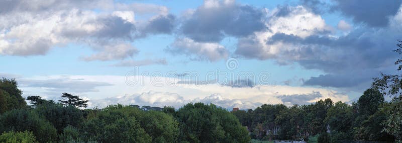 A large-range cloudy scene stock photo. Image of sundown - 254394308