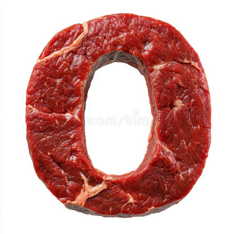 A Large, Raw Beef Cut Shaped Like the Letter "O Stock Illustration ...