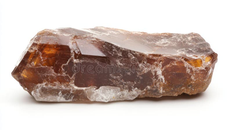 Large Raw Brown Gemstone Crystal on White Background Stock Illustration ...