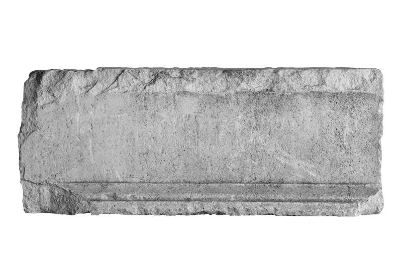 Large Rectangular Antique Stone Fragment Isolated on White Background ...