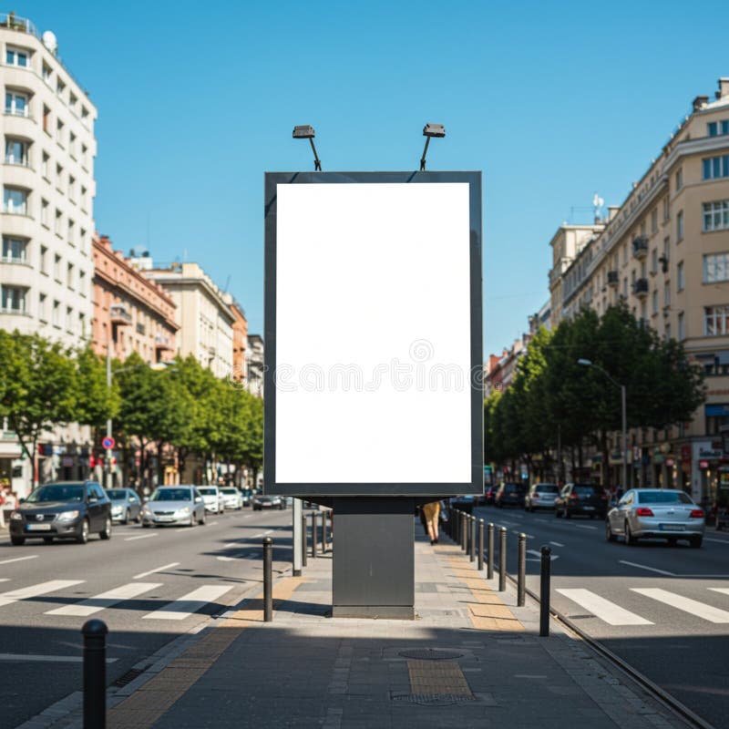 Large Rectangular Billboard with a Blank White Space, Centrally Located ...
