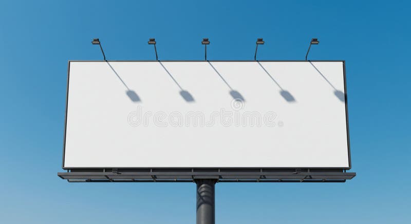 Large Rectangular Billboard with a Blank White Surface Mounted on a ...