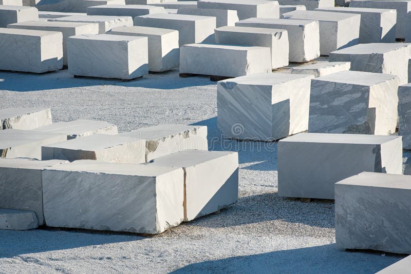 Large Rectangular Blocks of White Carrara Marble Stock Photo - Image of ...