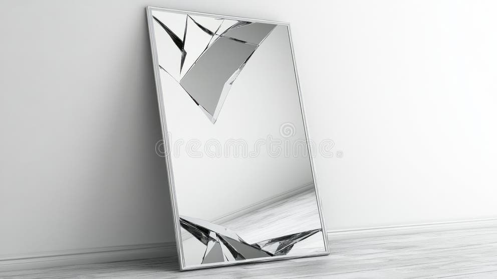 Broken Mirror Reflection Wall Art. AI Generated Stock Illustration ...
