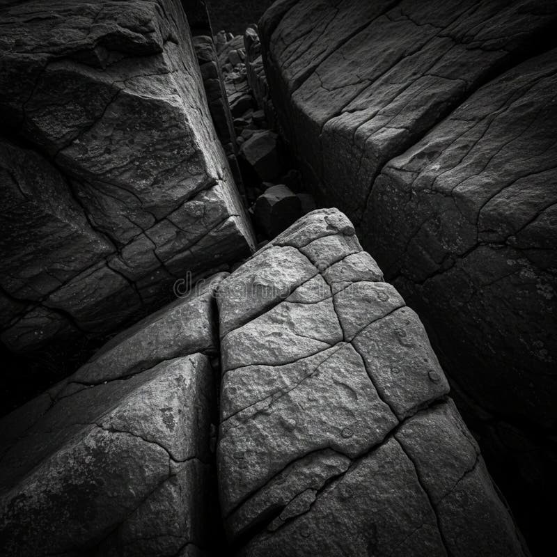 Large, Rectangular Rocks with Pronounced Cracks and Textured Surfaces ...