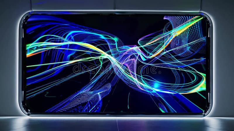 Rectangular Wall Mounted Digital Display Presenting Dynamic, Flowing ...