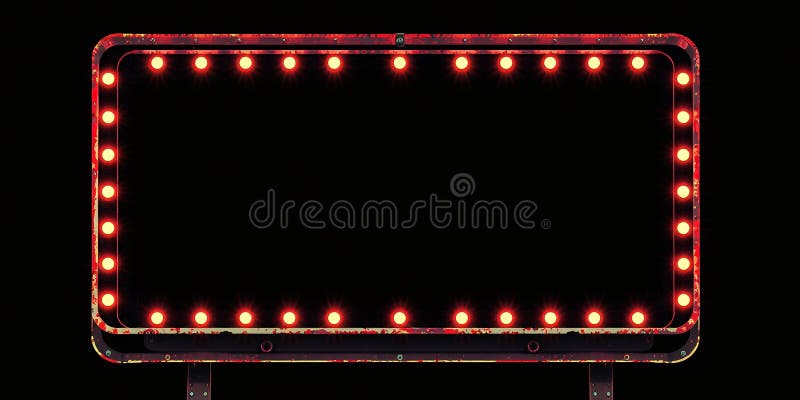 Bright Illuminated Signage with Red Lights Ready for Display at Night ...