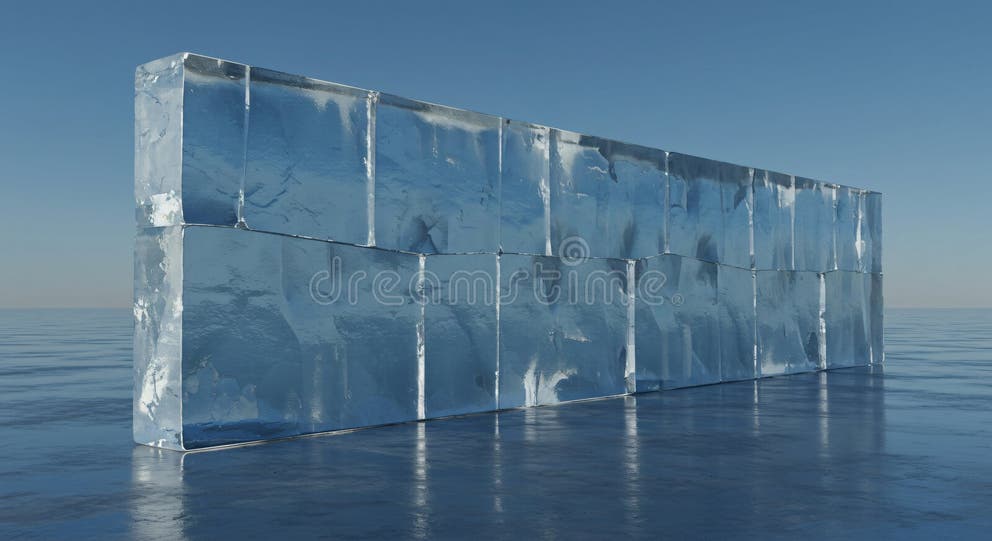 Large Ice Structure on Water Stock Illustration - Illustration of ...