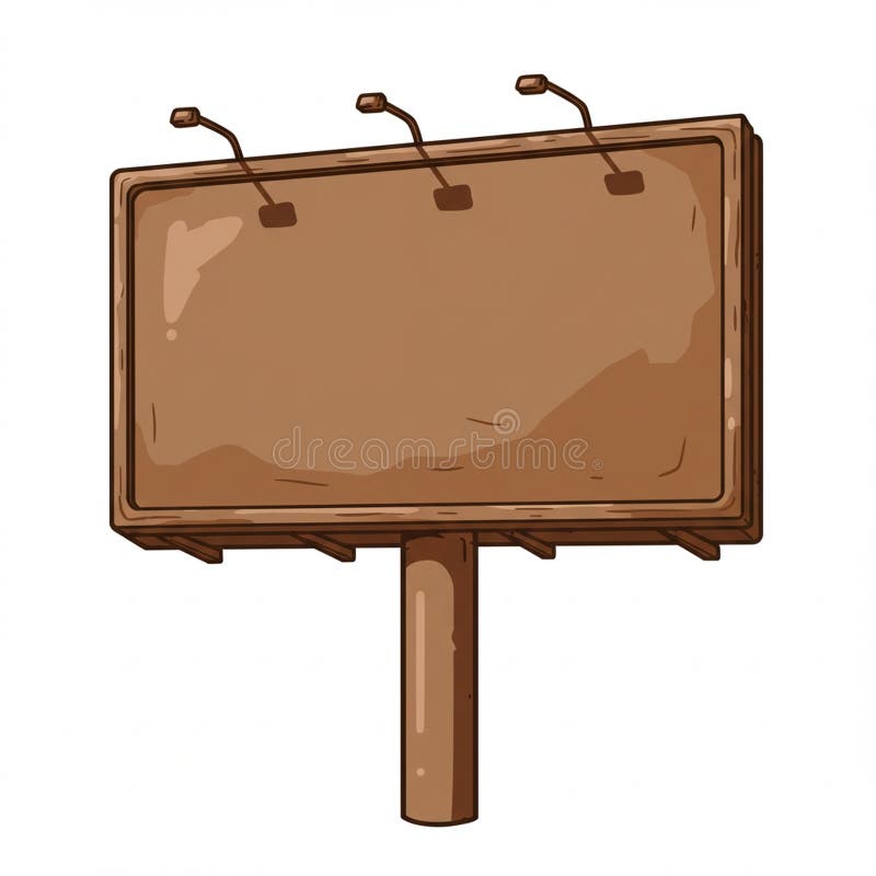 Large Rectangular Wooden Sign with a Simplistic Design, Supported by a ...