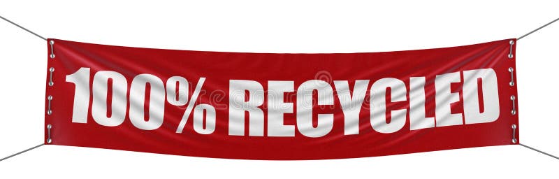 Large "100 Recycled" Banner with Fabric Surface Texture Stock ...