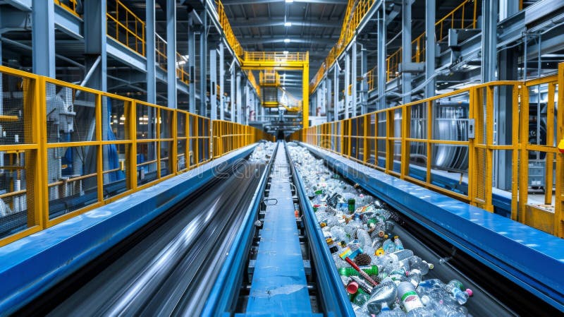 Modern Recycling Facility Processing Plastic Bottles and Containers ...