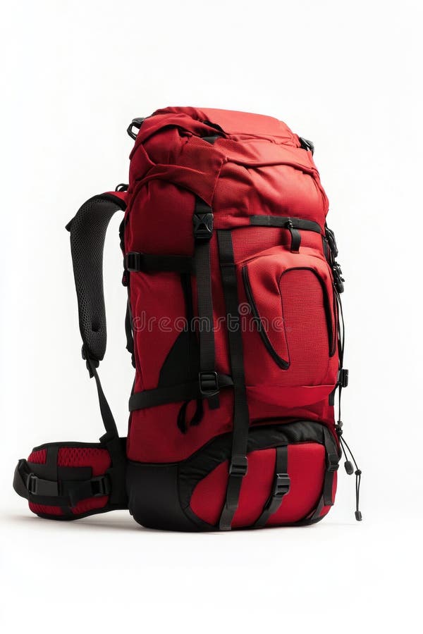 Large Red Backpack stock image. Image of backpack, white - 370416335