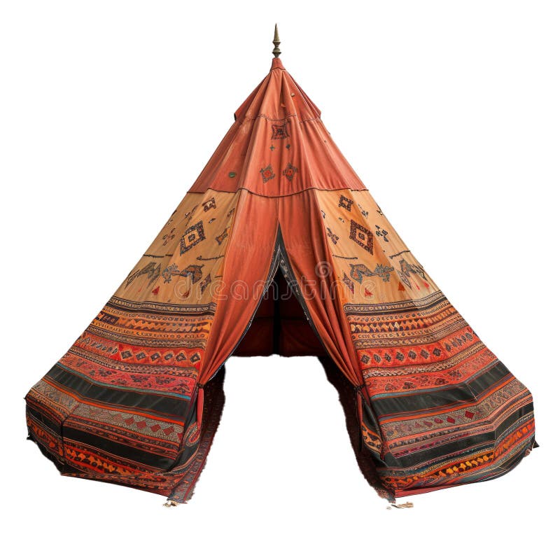 Large Red Bedouin Tent Standing Isolated on White Background Stock ...