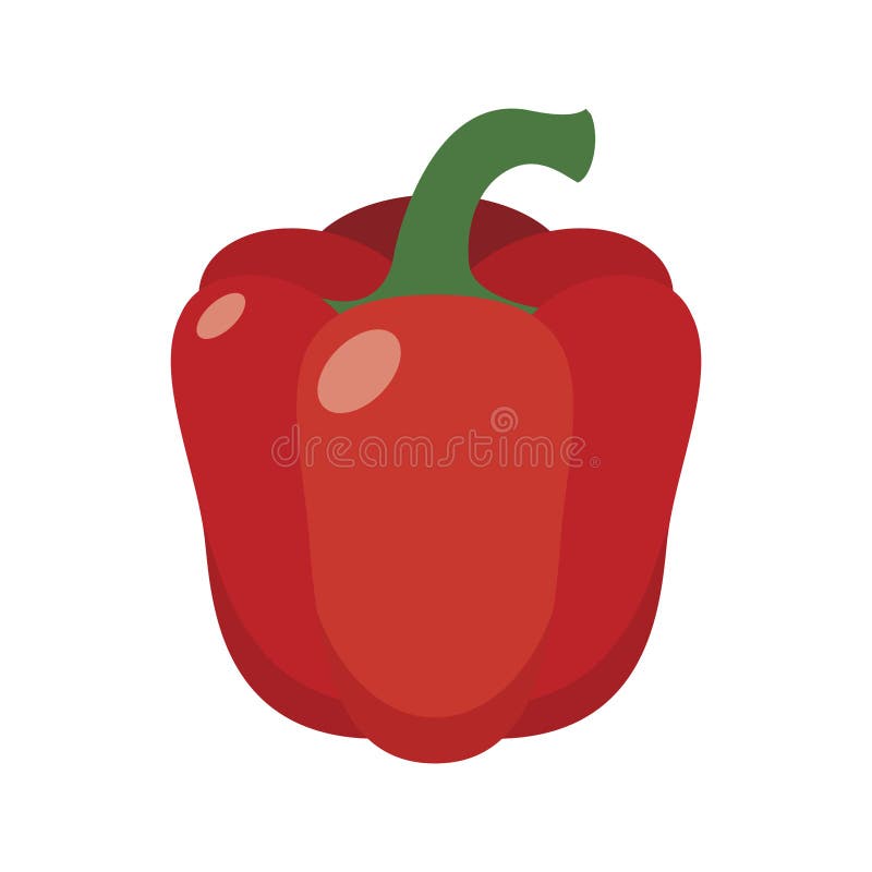 Large Red Bell Pepper Icon Vector Stock Vector - Illustration of ...