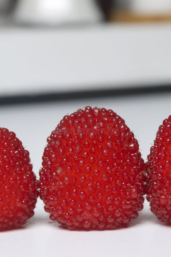 Large Red Berries are Similar To Raspberries. Stock Image - Image of ...