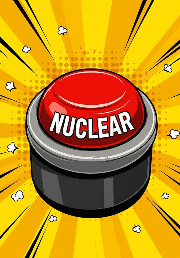 Large, Red Button Labeled "NUCLEAR" is Prominently Placed Against a ...