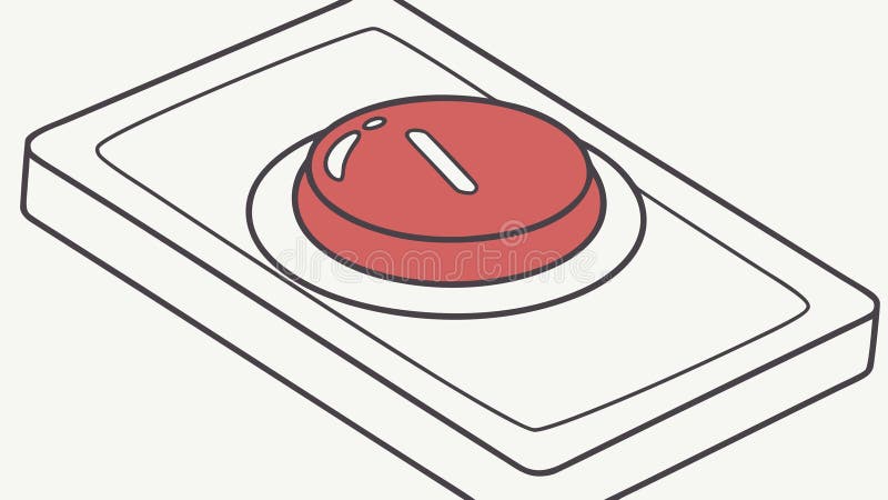 Large Red Button, Symbolizing Activation or Emergency Control, Vector ...