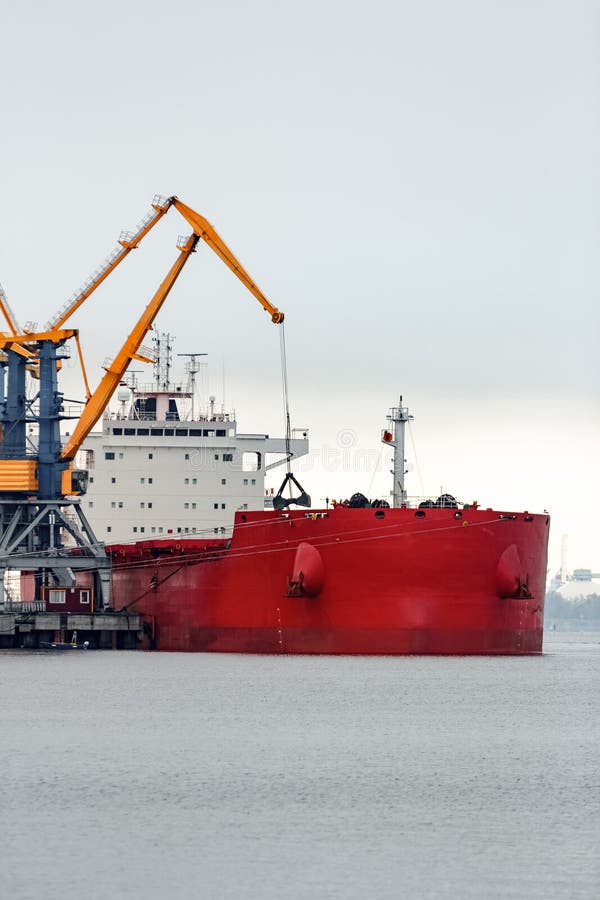 Large red cargo ship stock photo. Image of carrier, logistic - 88609286