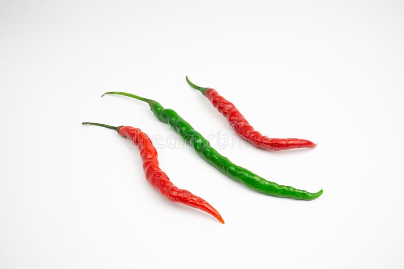 Large Red Chilies and Large Green Chilies. in Group. Typical Indonesian ...