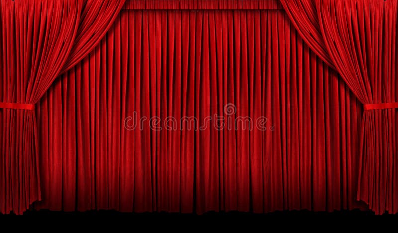 Large Red Stage Curtain stock image. Image of fabric - 12834809
