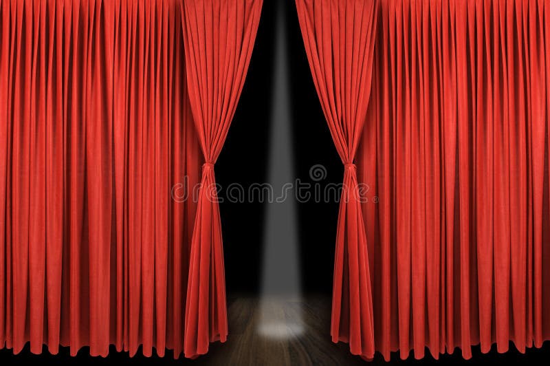 Large Red Stage Curtain stock image. Image of fabric - 12834809