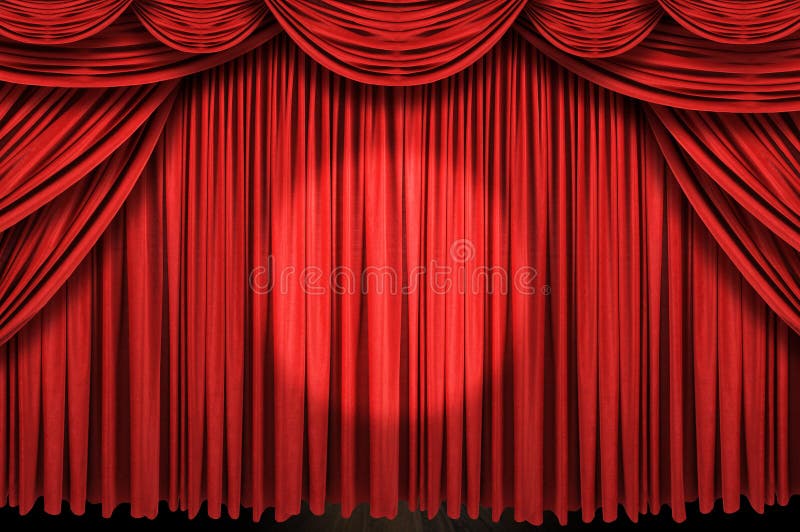 Large red curtain stage stock image. Image of movie, famous - 4214693