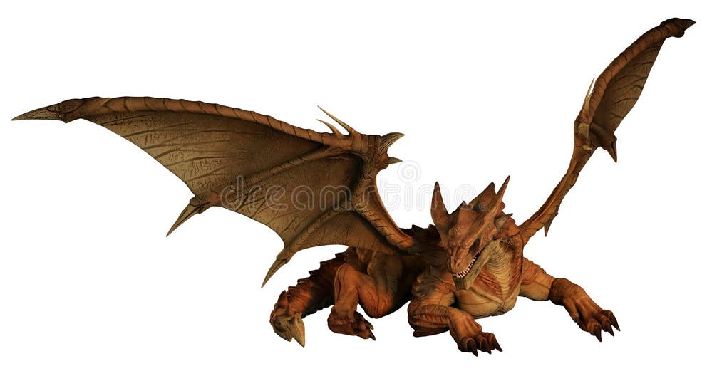 Large Red Dragon Prowling stock illustration. Illustration of dragon ...