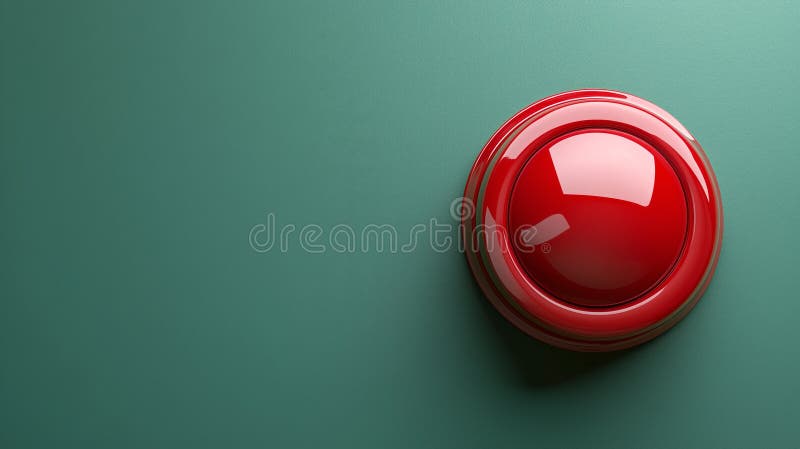 Large Red Emergency Button on a Green Background Stock Illustration ...