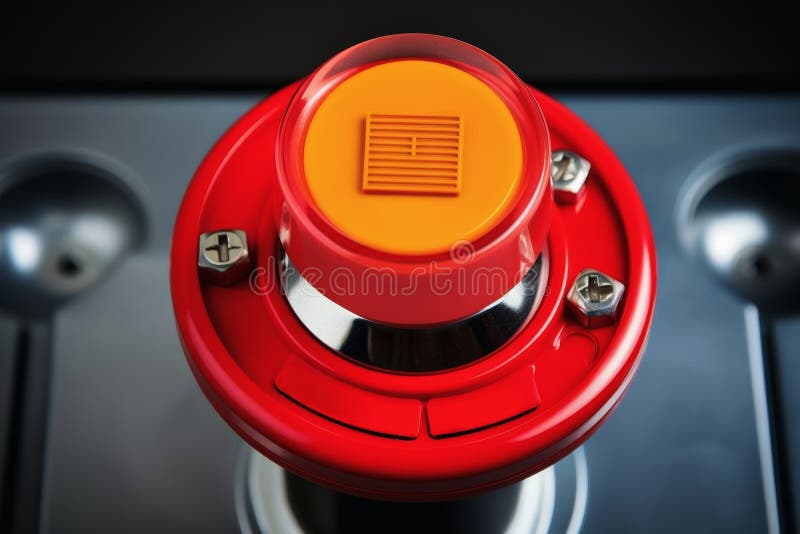 A Large Red Emergency Stop Switch Stock Illustration - Illustration of ...