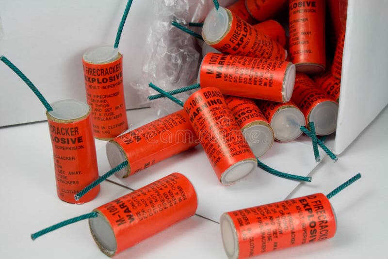 Large Red Firecracker - Burning Fuse Stock Photo - Image of holiday ...