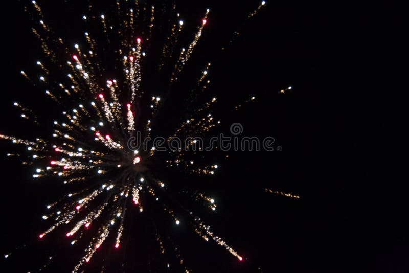 Firework Burst in Night Sky, Long Exposure Stock Image - Image of ...