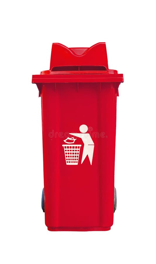 Dump Garbage Bin on Street Near Concret Wall for Waste Stock Image ...