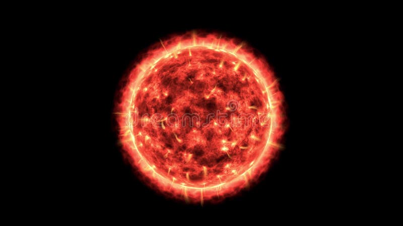 Large and Red Glowing Sun with a Black Background Stock Footage - Video ...
