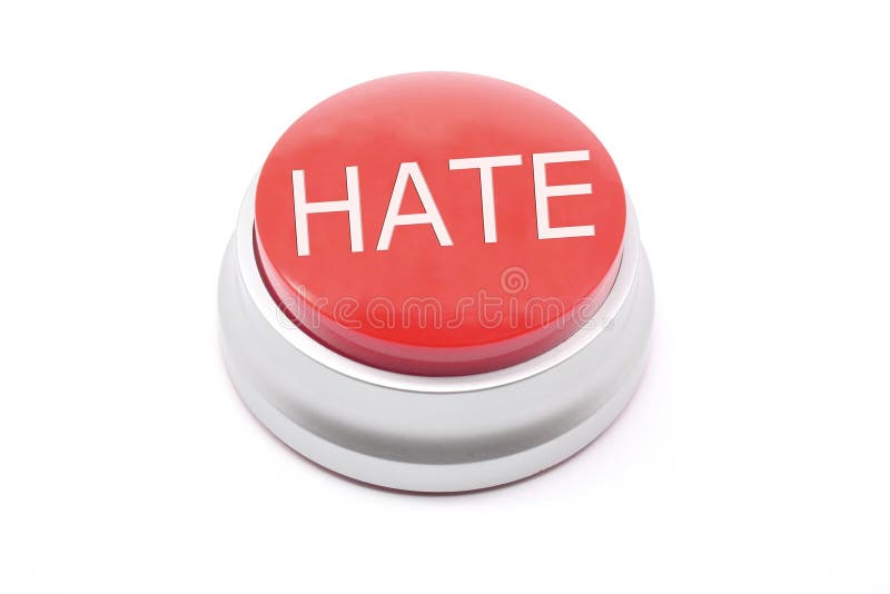 Large red HATE button stock photo. Image of push, hate - 27046070