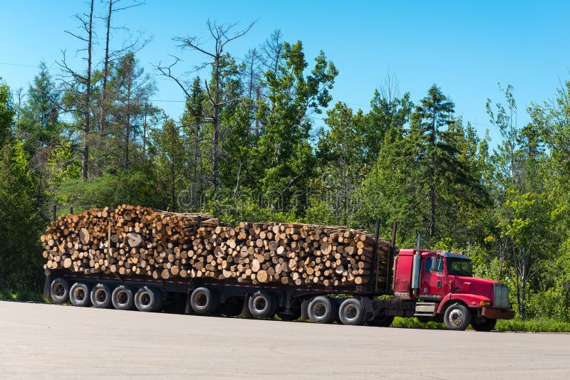 Large Truck Carrying Lumber Stock Image - Image of truck, trees: 121834413