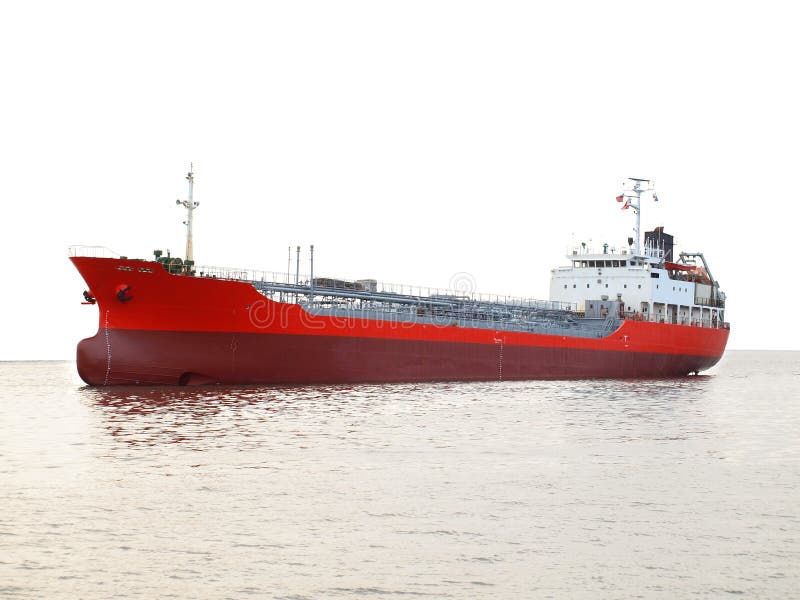 Large Red Oil Tanker stock photo. Image of mast, cargo - 19474512